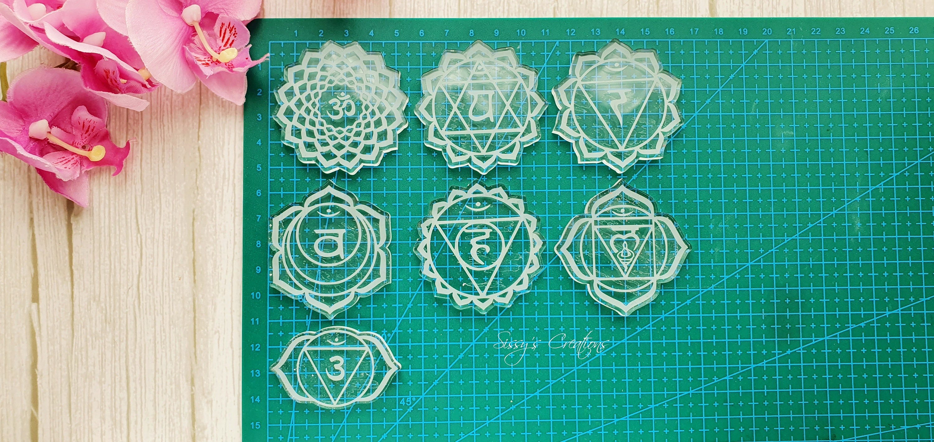 Chakra Symbols Molds, 5 Cm, for Epoxy Resin, Polymer Clay. Wax, Soap ...