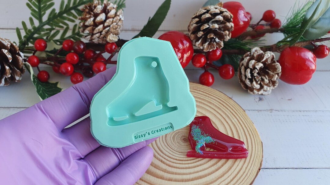 Ice Skate Mold, 4 Cm, for Epoxy Resin, Polymer Clay. Wax, Soap, Plaster ...