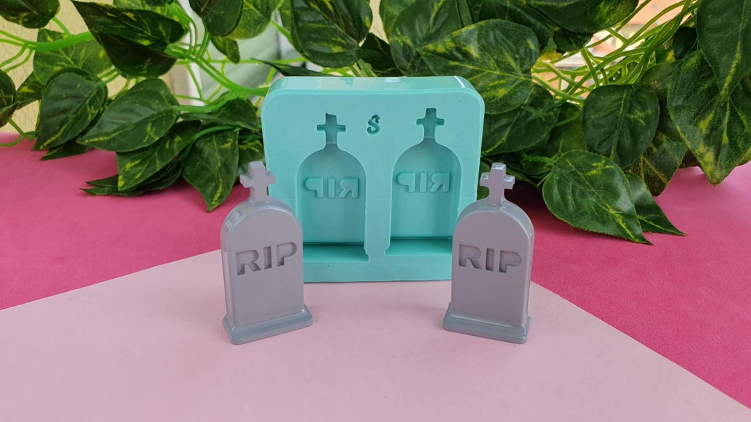 2 Pcs Tombstone 3D Mold, 5 Cm, for Epoxy Resin, Polymer Clay. Wax, Soap ...
