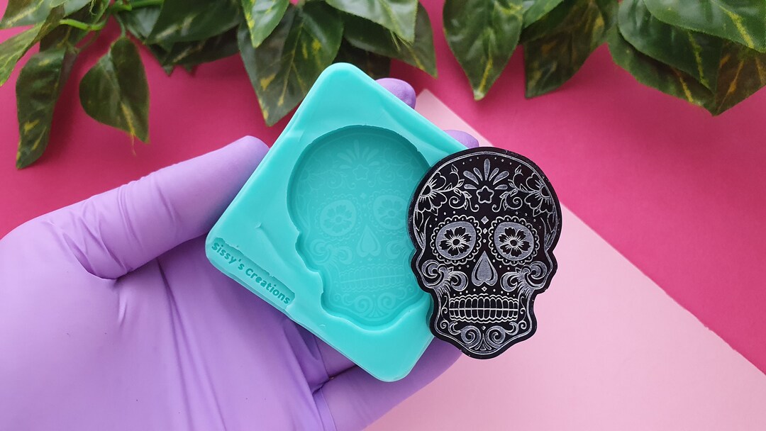 Mexican Skull Mold, Halloween, 5 Cm, for Epoxy Resin, Polymer Clay, Wax ...