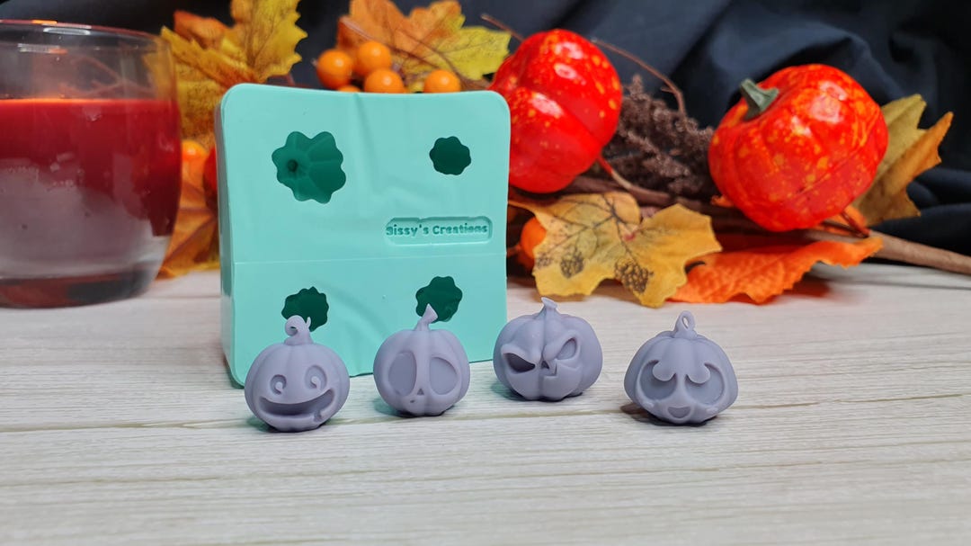 3D Funny Face Pumpkin Mold, 2 Cm, for Epoxy Resin, Polymer Clay. Wax ...