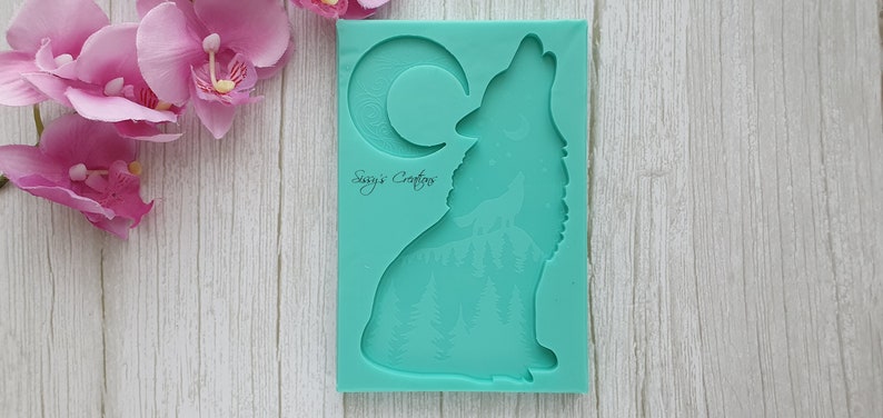 Big Wolf and Moon Mold 14 Cm for Resin and Polymer Clay - Etsy