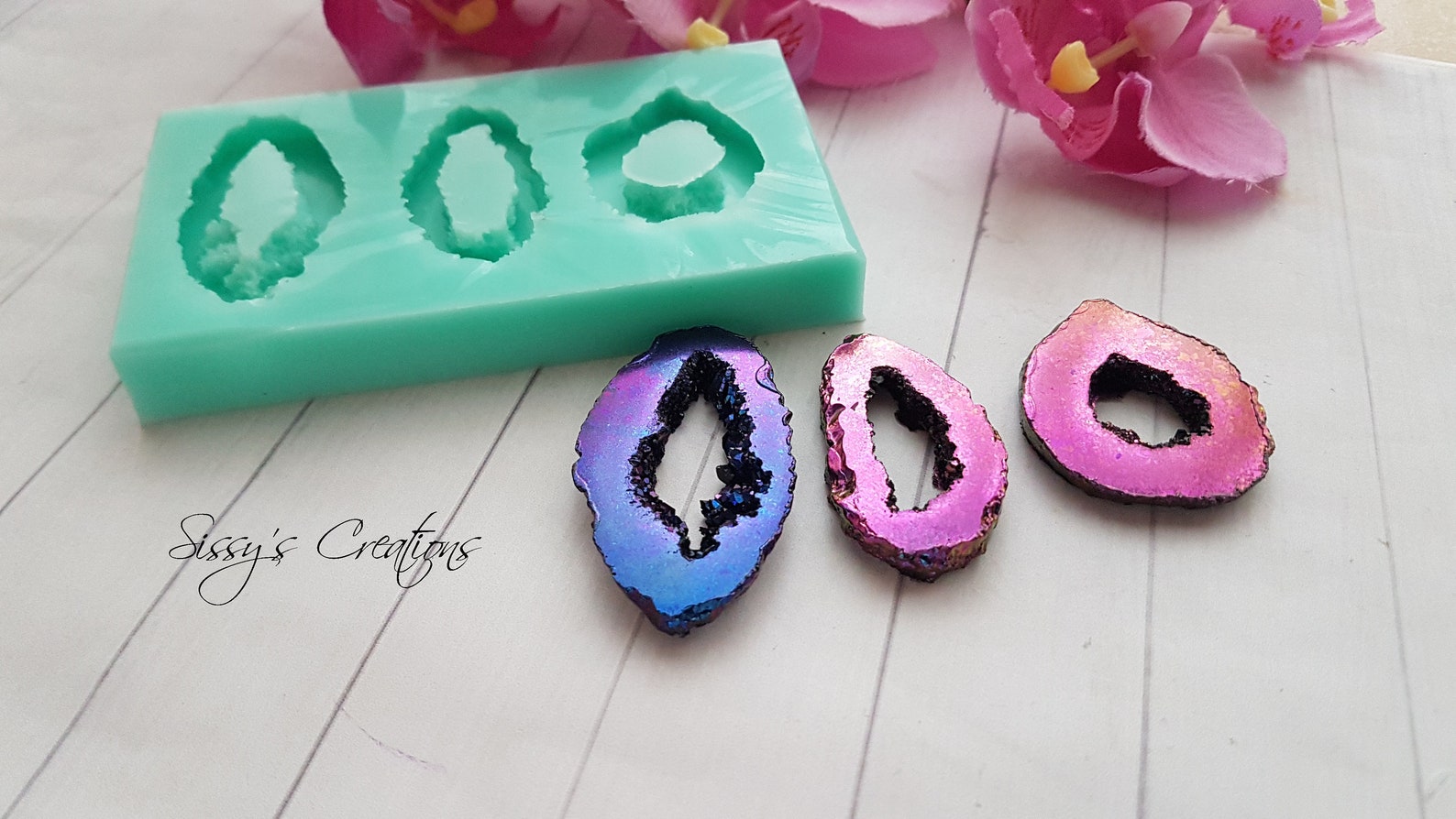 3 pcs Natural Geode Mold 4 cm for Resin and Polymer Clay | Etsy