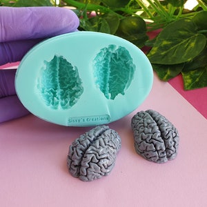 Realistic Brain Mold, 3 Cm, for Epoxy Resin, Polymer Clay. Wax, Soap ...
