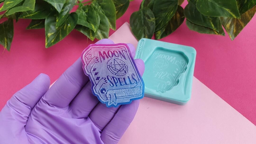 Spells Book Mold, 5 Cm, for Resin, Polymer Clay, Wax, Saop, Plaster ...