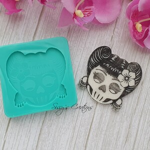 Mexican Female Skull Mold, 5 Cm, for Resin and Polymer Clay - Etsy