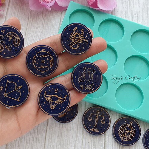 Zodiac Signs Mold 3 Cm for Resin and Polymer Clay - Etsy