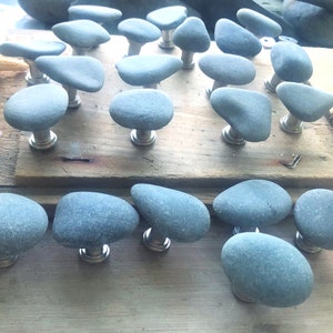 Beach Stone Nautical Knobs, Beachy Cabinet Knobs, Nautical Coastal Decor, Beach Rock Knobs ...