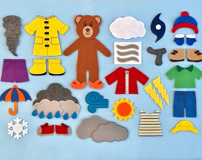 Felt Weather Calendar, Weather Station, Homeschooling Educational Board ...