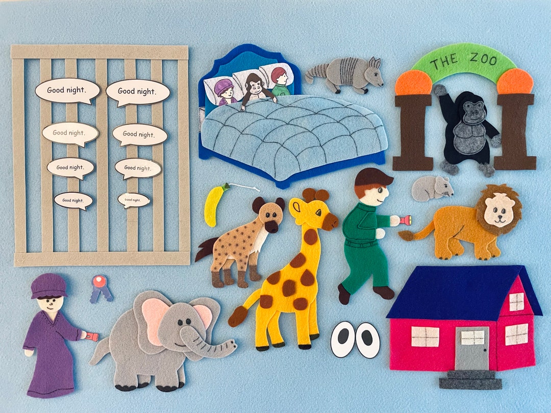 Goodnight Gorilla Felt Board Story: Zoo Animal Set - Etsy