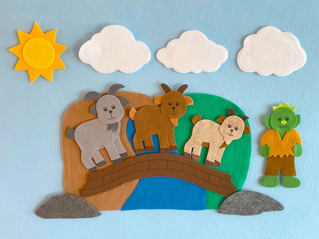 3 Billy Goats Gruff Felt Board Story/fairy Tale Felt Set/child's Gift ...
