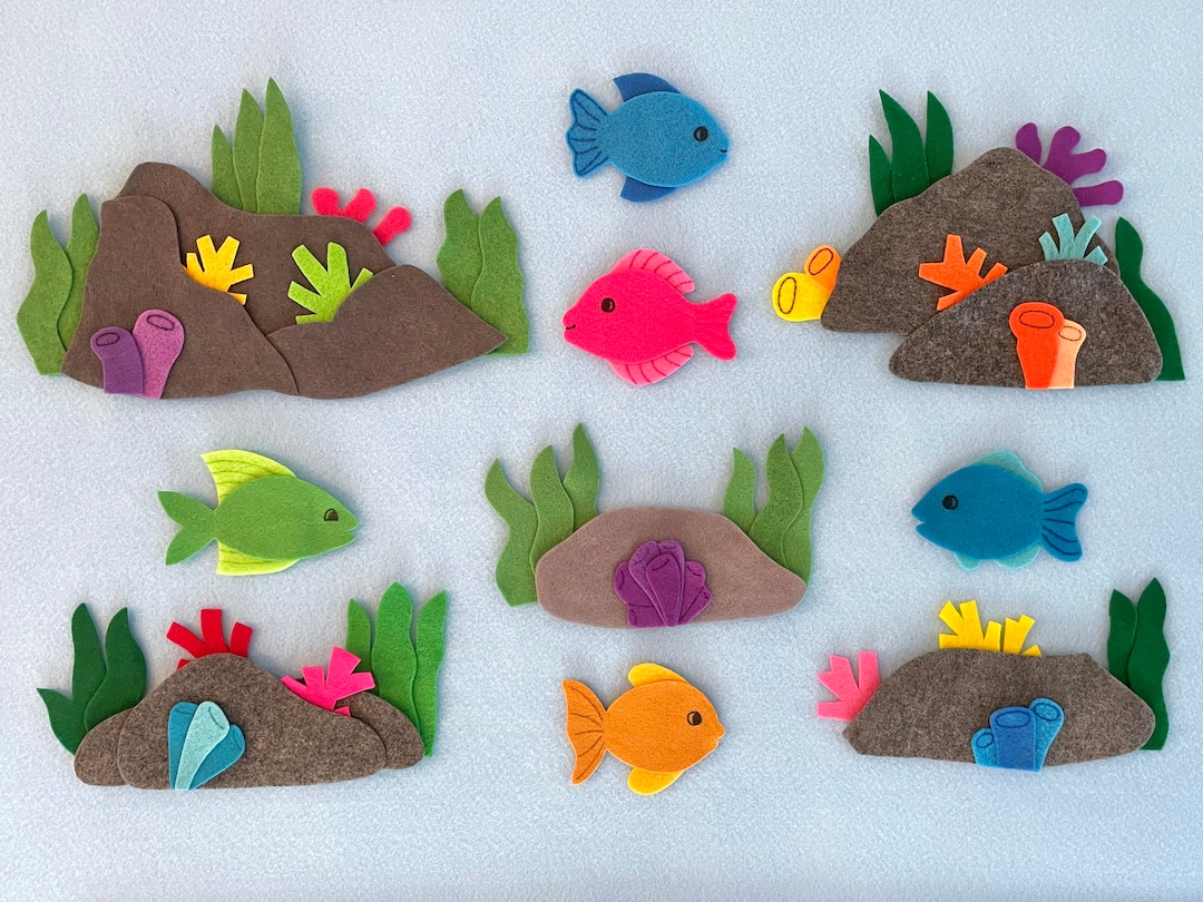 Coral Reef Felt Set/underwater Ocean Felt Scene/felt Seaweed and Coral ...