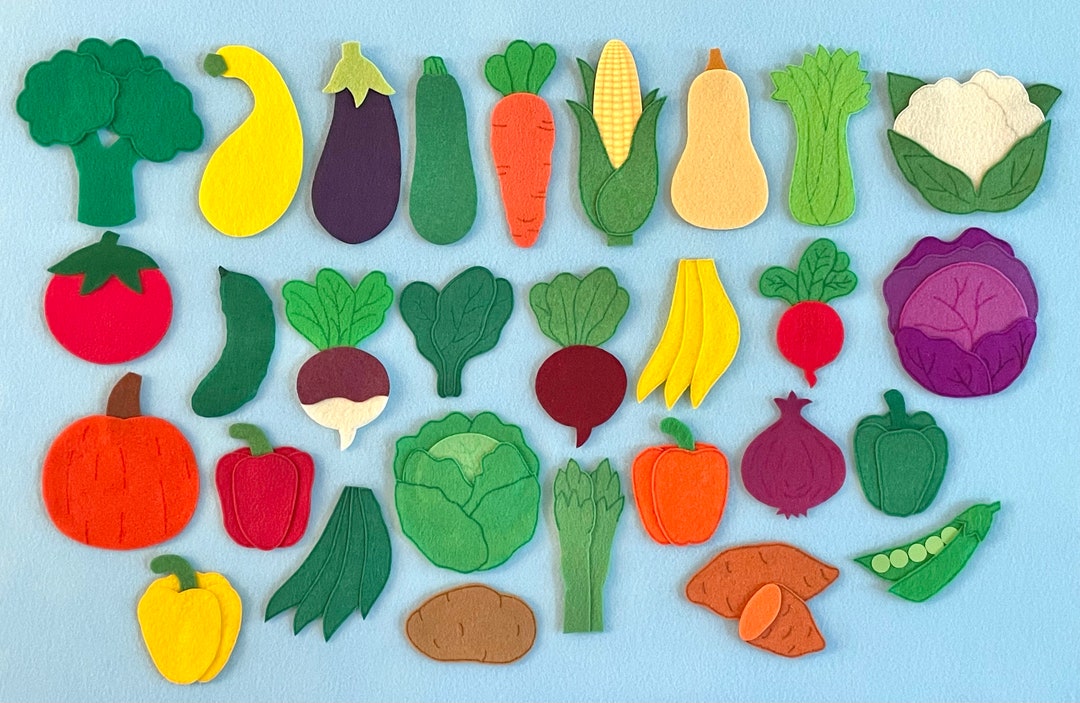 Felt Vegetable Set: 29 Piece Felt Board Food, Teacher Resource - Etsy