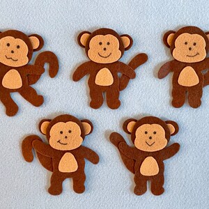 Five Little Monkeys Felt Board Story: Teacher Resource, Preschool Props ...