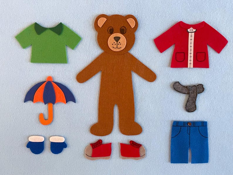 Weather Bear Felt Board Set: Dress-up Teacher Resource - Etsy