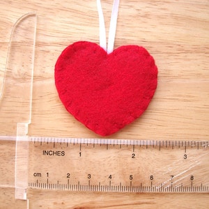 10 Red Heart Decorations, Valentines Heart Ornaments, Felt Home Decor ...