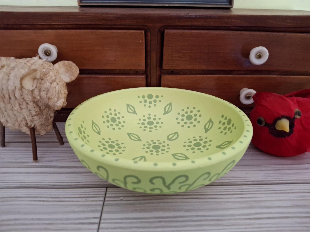 Hand Painted Mandala Ring Dish, Sage Green Jewelry Tray, Upcycled Bowl ...