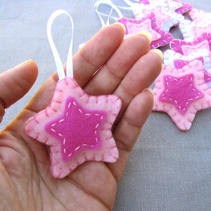 10 Pink Star Decorations, Candy Pink Star Ornaments, Pastel Pink and ...