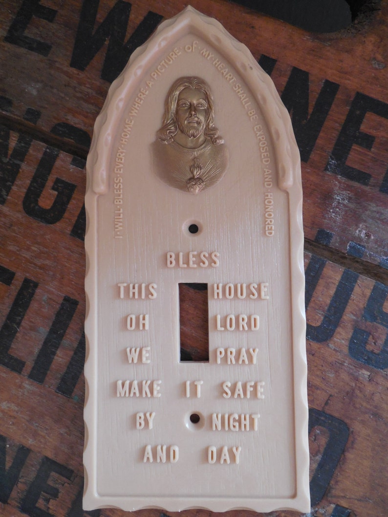 Vintage Jesus Bless This House Light Switch Plate Cover NOS | Etsy