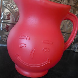 Fun Vintage Smiling Red Kool Aid Pitcher and Four Cups - Etsy