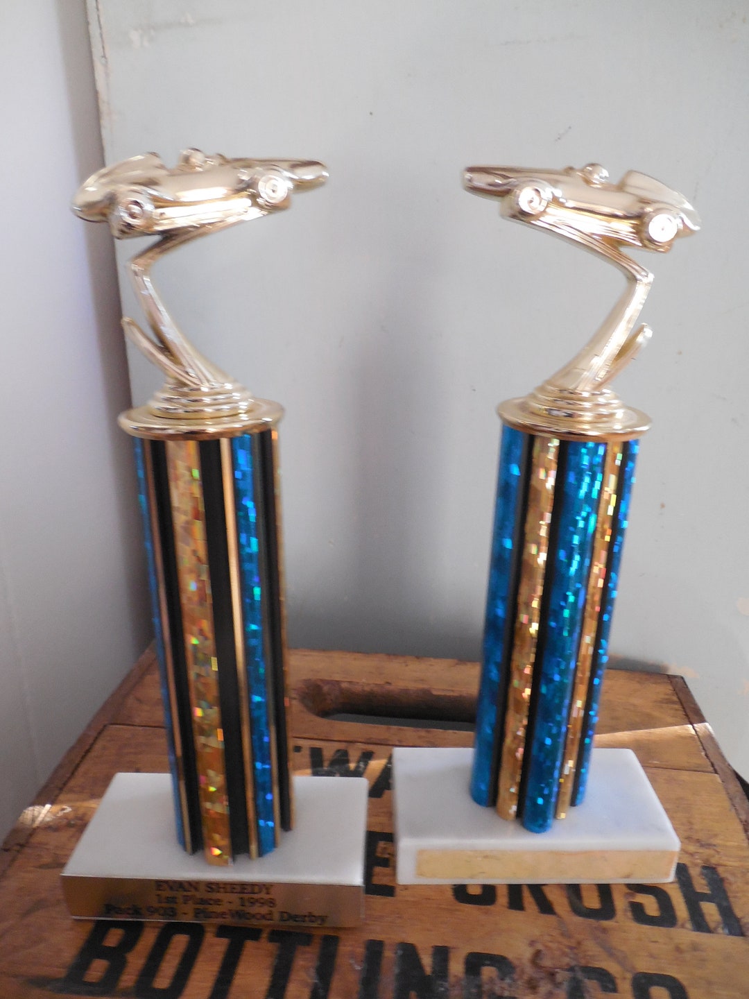Vintage Pinewood Derby Trophies Cub Scouts Set of 2 - Etsy