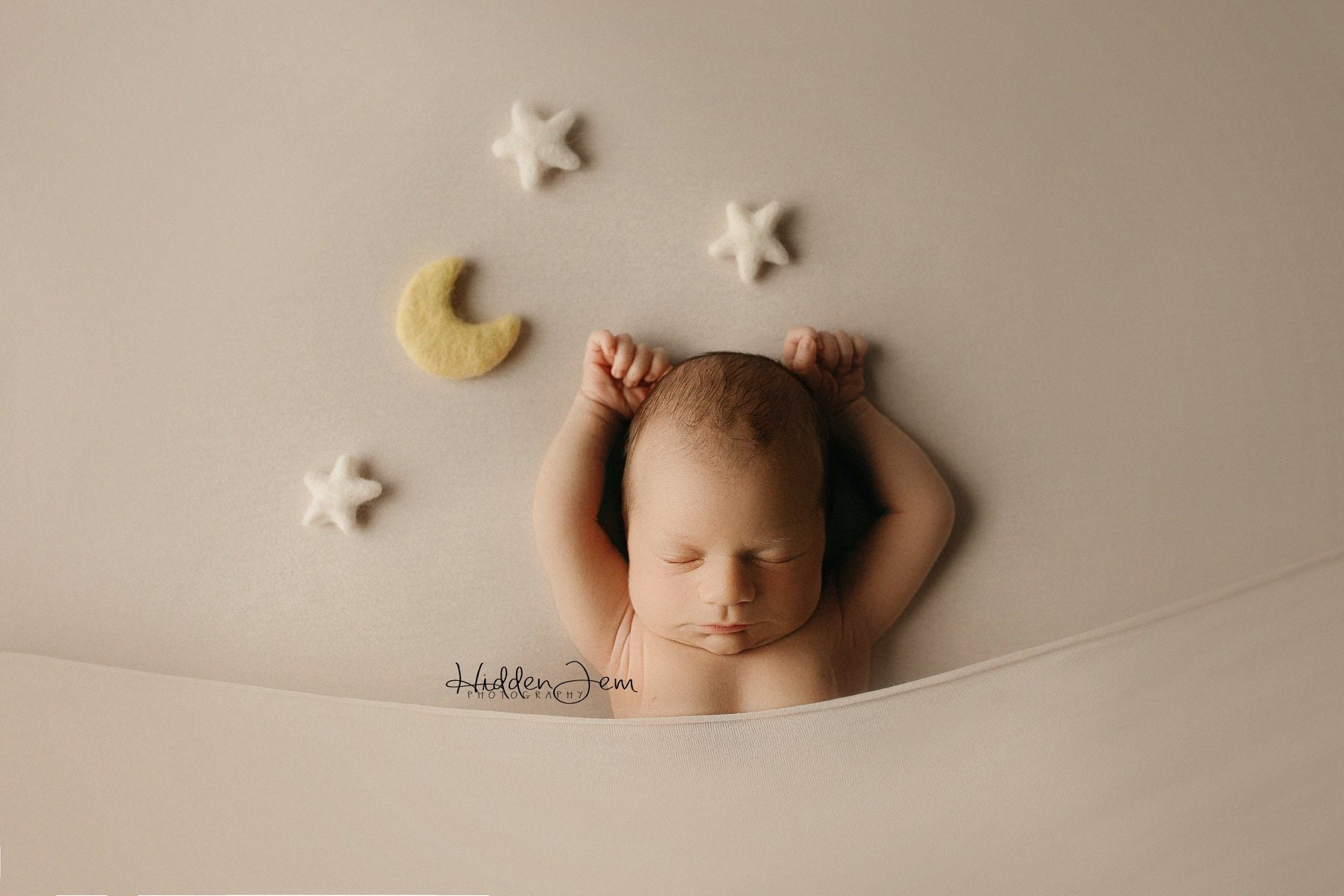 Little Felt Moon and Stars Prop Set, Rainbow Baby, Photography Prop ...