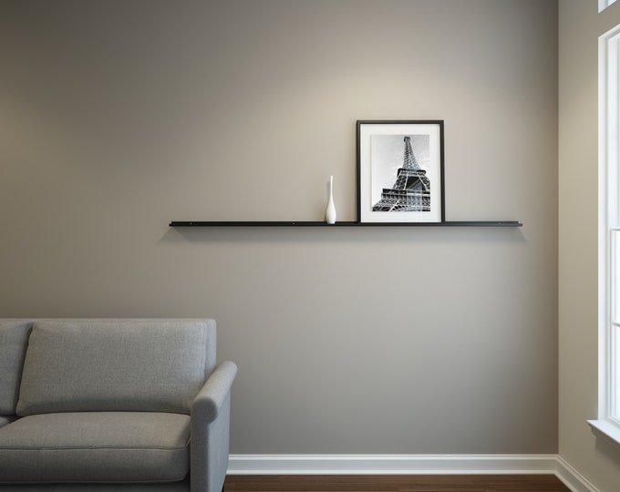 6 Ft Floating Ledge for Photos and Pictures, Powder Coated White, Black ...