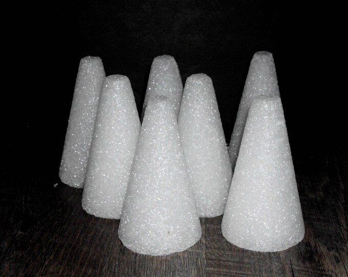 Small Styrofoam Cones Set of 7 / Floral Supply, 4" Tall, Topiary Supply ...
