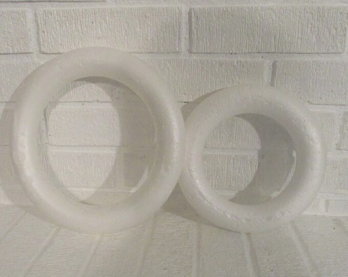 Vintage Extruded Styrofoam Circle, Circle Wreath Form, 10 Inch and 8 ...