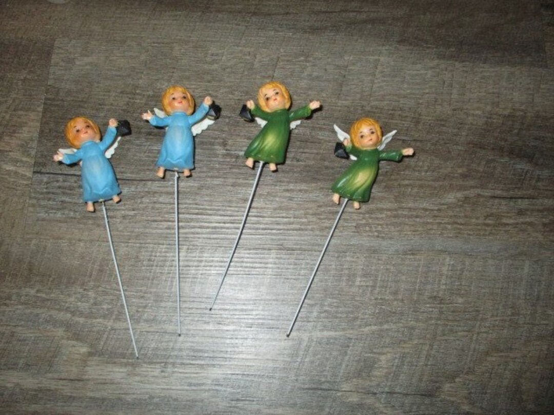Hard Plastic Angel Christmas Floral Pick Set of 4 Angel With - Etsy