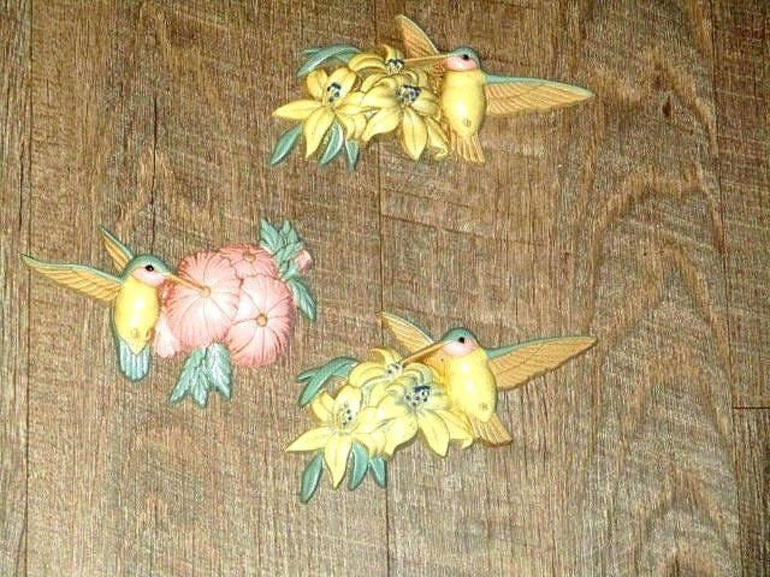 Plastic Hummingbirds, Set of 3, Homco Bird Wall Hangings/ Wall Decor - Etsy