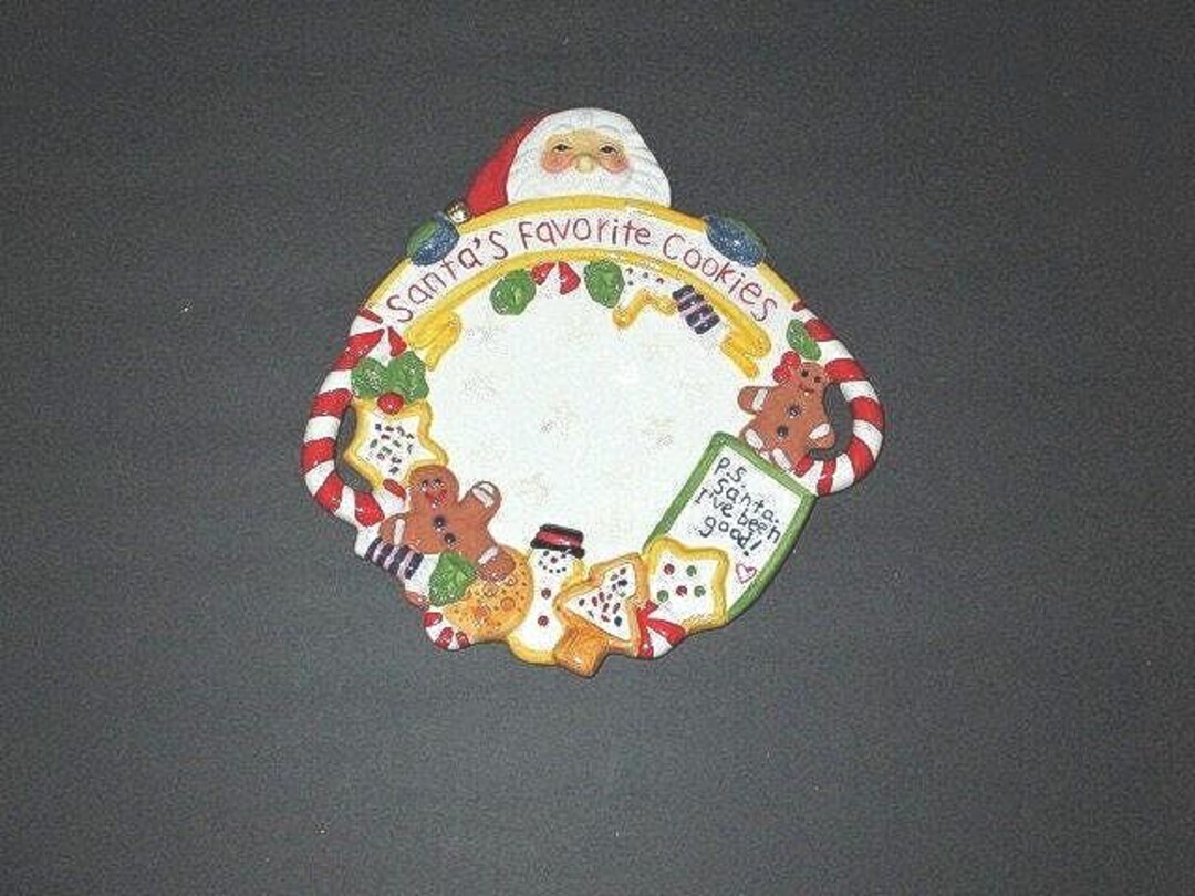 Santa Favorite Cookie Ceramic Plate, Figi Graphics, 10 1/2 Tall X 10 1/ ...