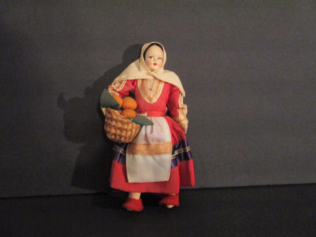 Consee Original Italian Peasant Doll, Paper Mache Face, 1960s, 7 Tall ...