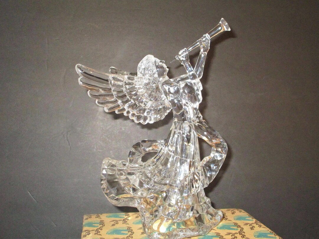 Clear Acrylic Tree Topper Angel Playing Horn, Christmas Decor ...