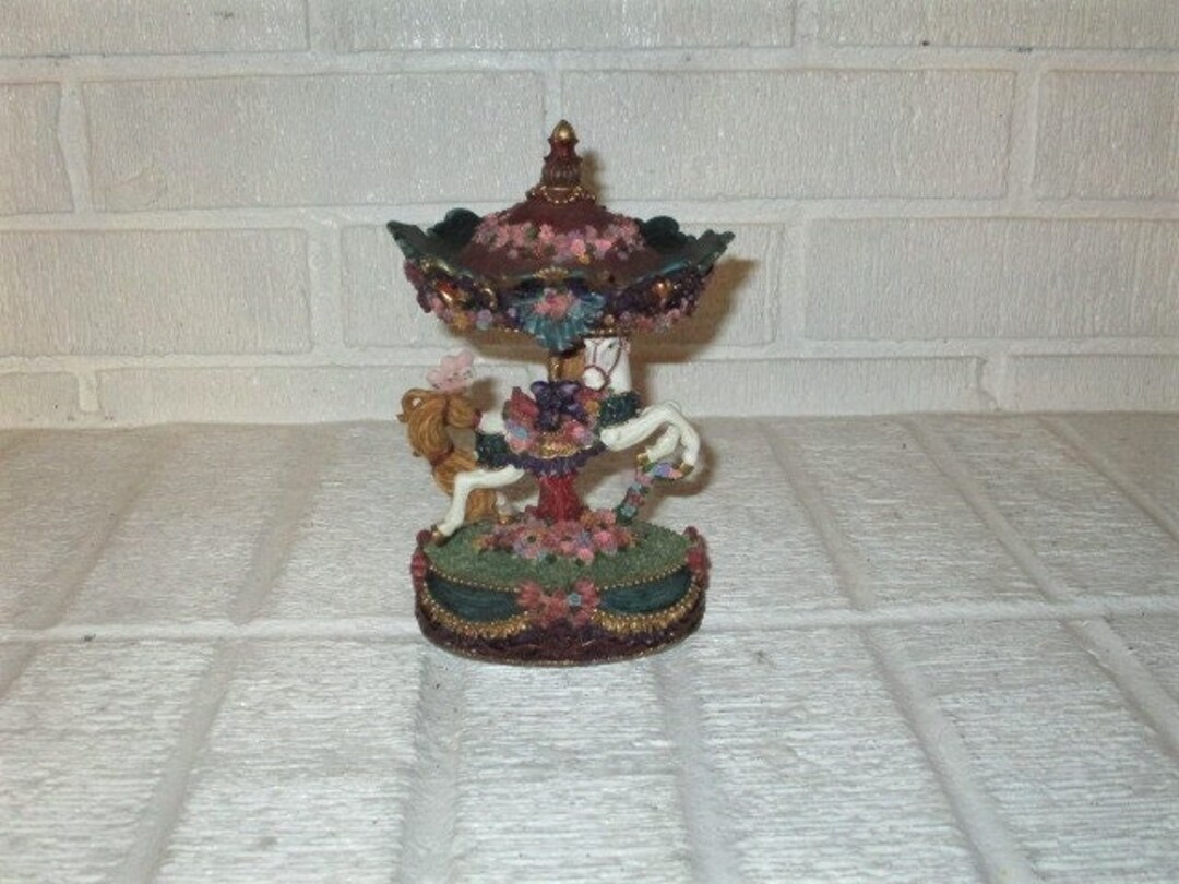 Resin Herco Carousel With Butterfly Figurine, 6 1/4 Tall, 1990s Herco ...