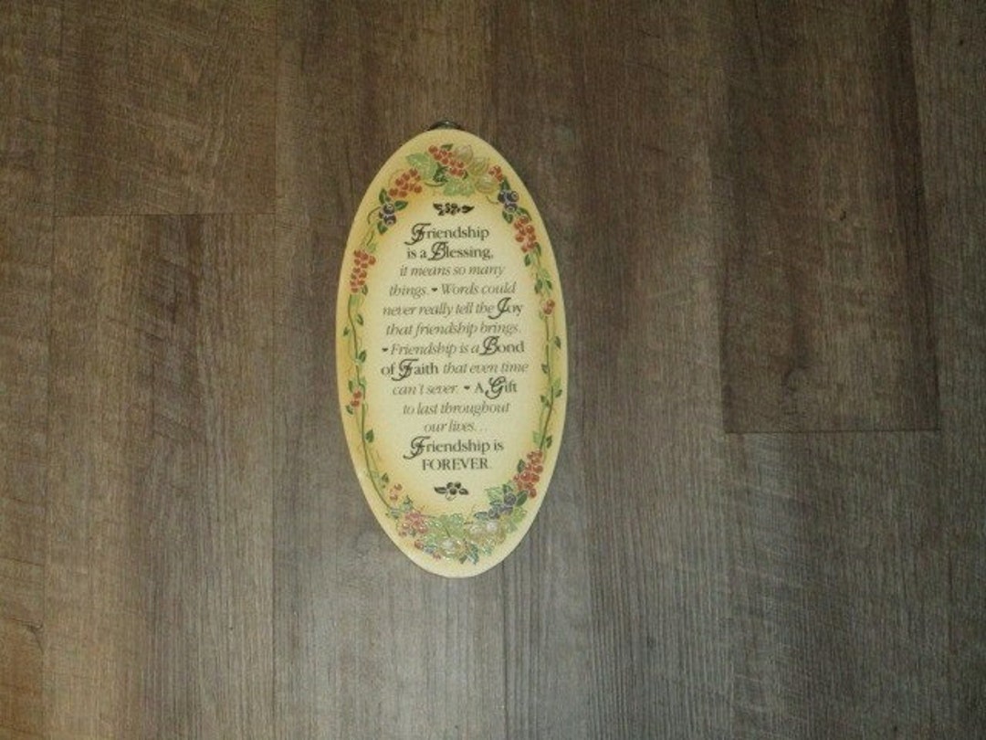 Friendship is a Blessing Wood Wall Plaque, 12 Tall X 6 Wide ...