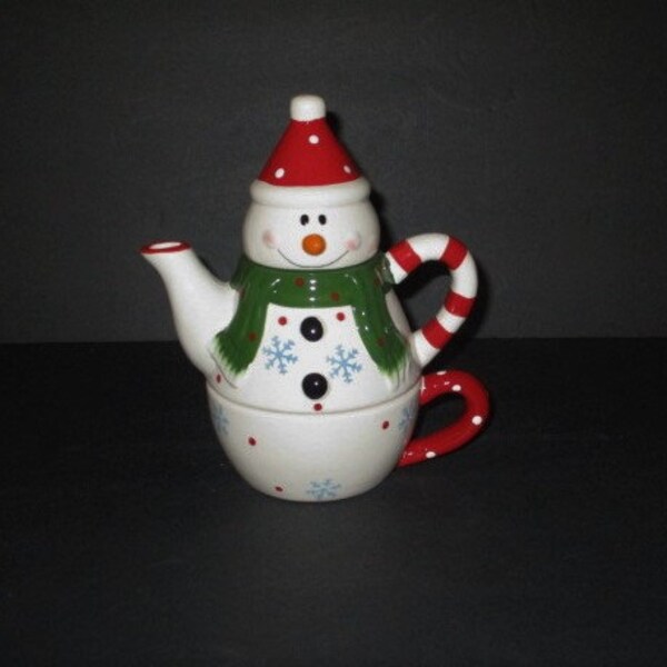 Snowman Teapot - Etsy