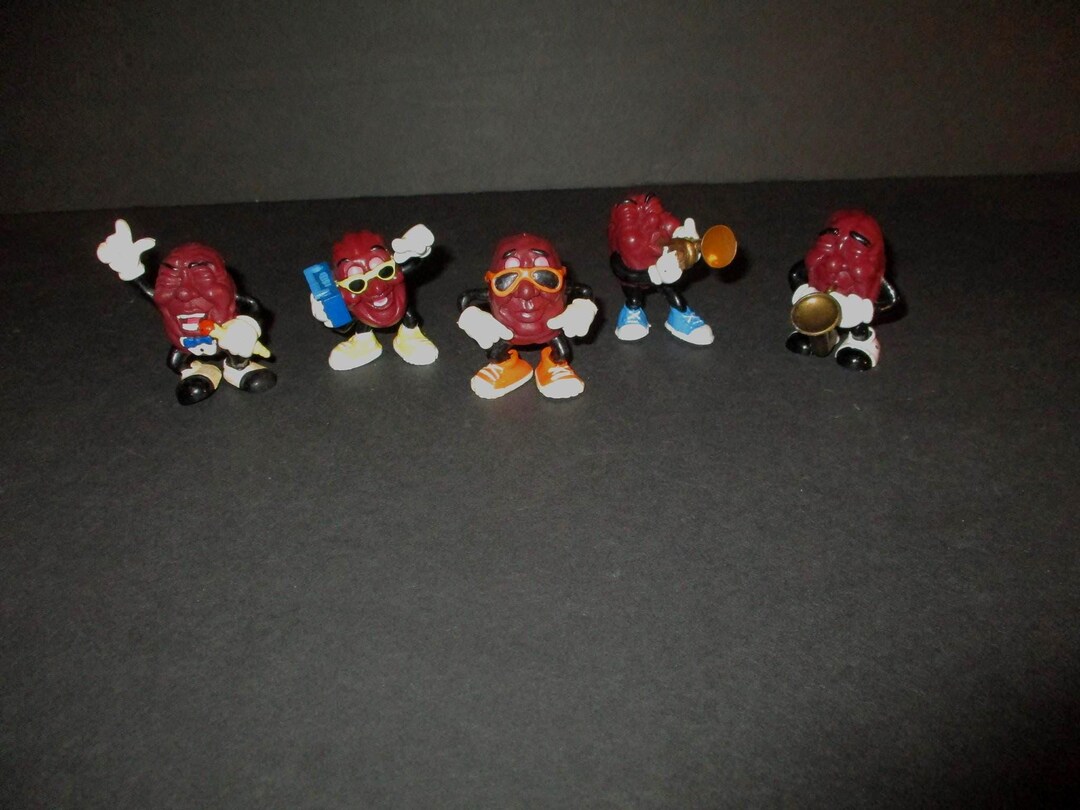 California Raisin PVC Toy Figurine, Applause, Set of 5, Nostalgia, 2 ...