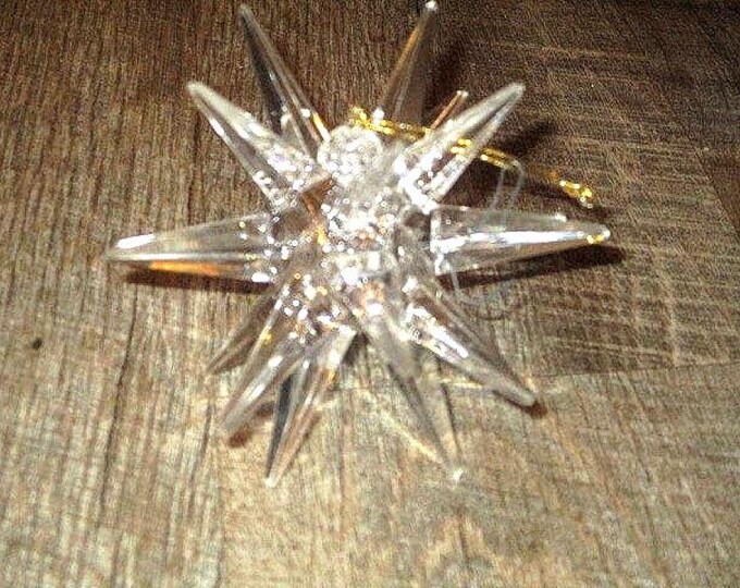 Clear Acrylic Moravian Star Christmas Ornament, 3 1/2" Tall X 4 1/2 ...