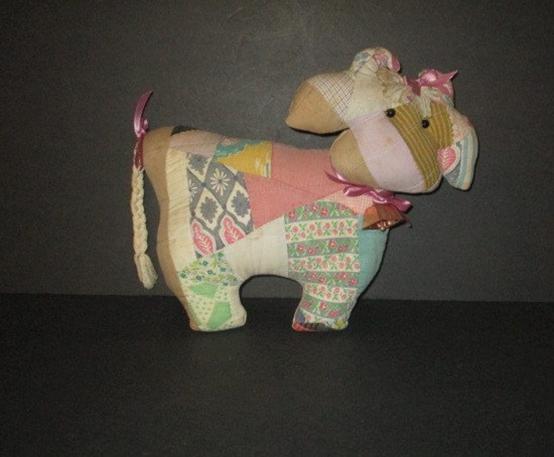 Quilted Cloth Cow, Soft Sculpture, 10 Tall X 12 1/2 Wide, Handmade, the ...