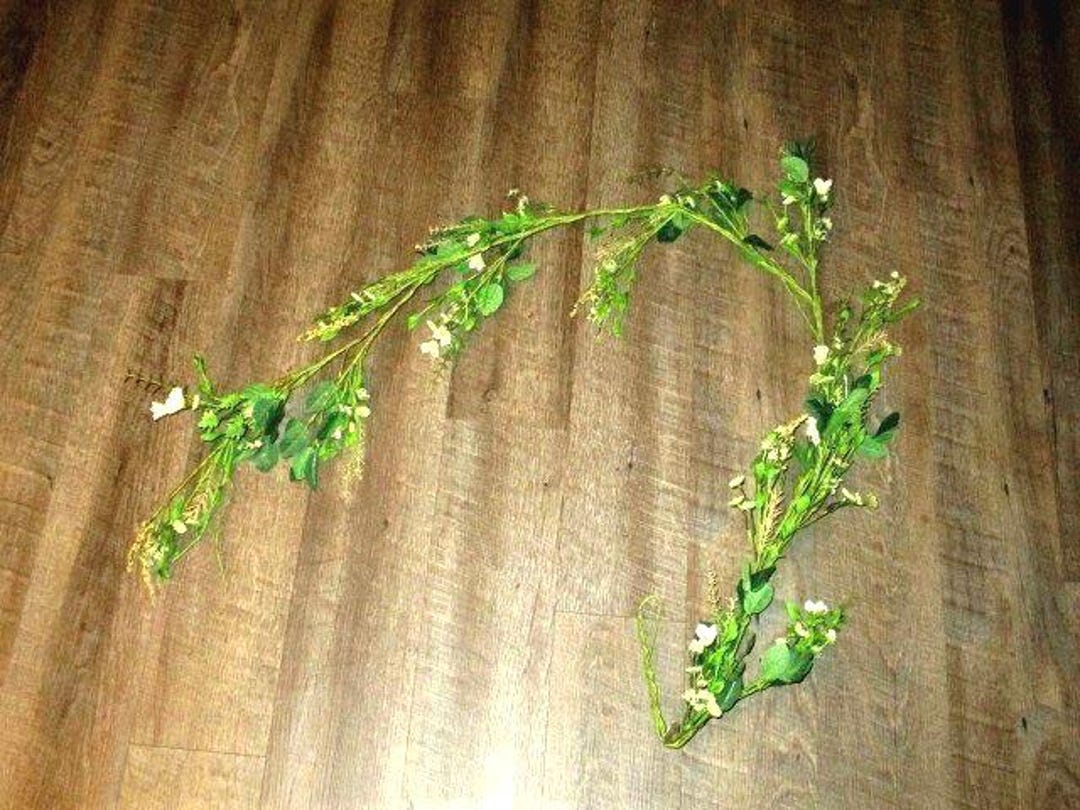 Silk Leaf and Ivory Flower Garland, Wedding Decorations, Artificial ...