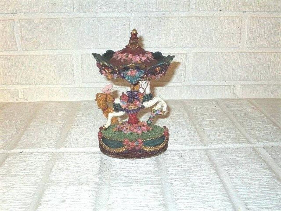 Resin Herco Carousel With Butterfly Figurine, 6 1/4" Tall, 1990s Herco ...