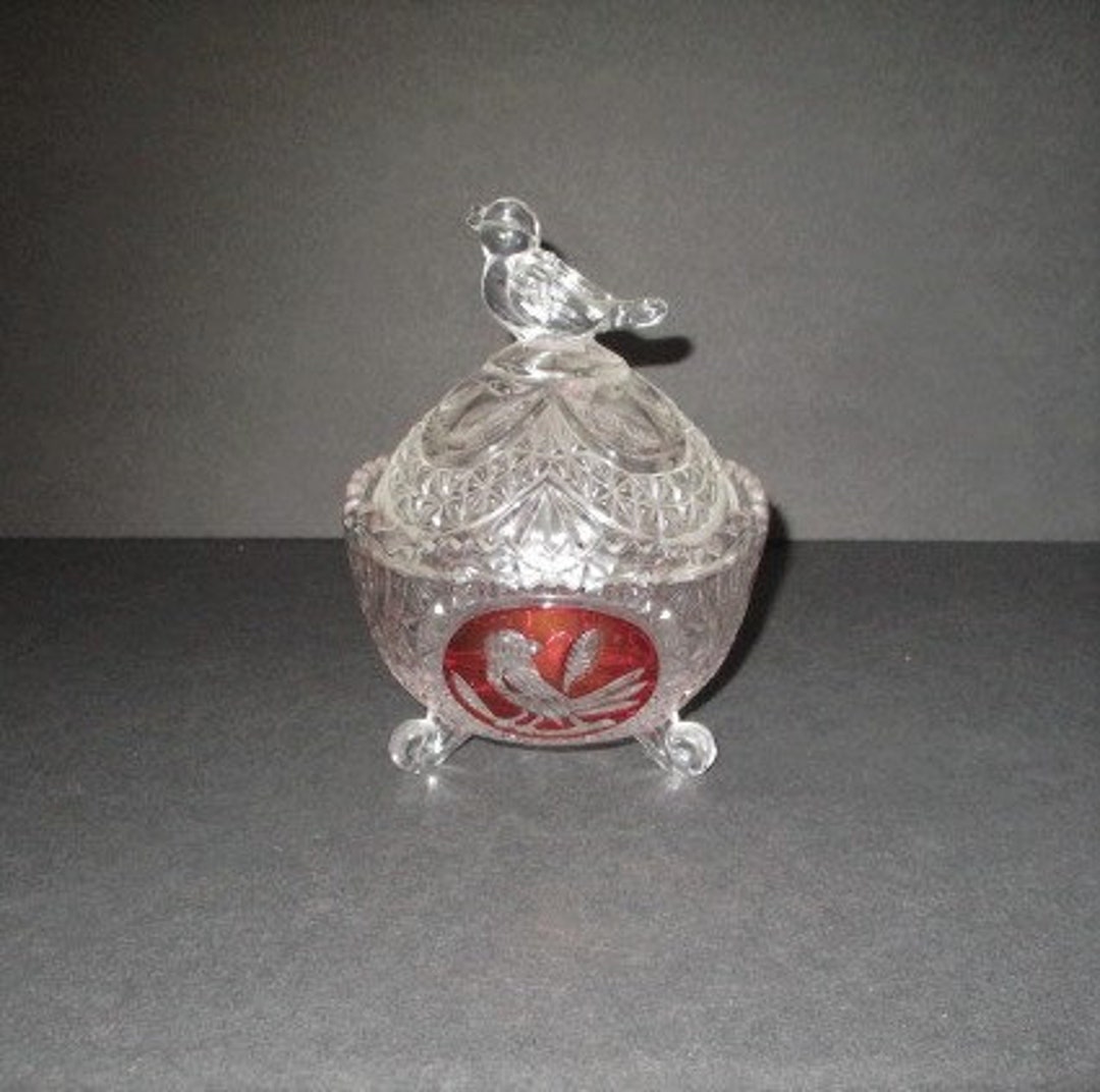 Hofbauer Bavarian Byrdes Ruby Red Collection, Footed Trinket/ Candy ...
