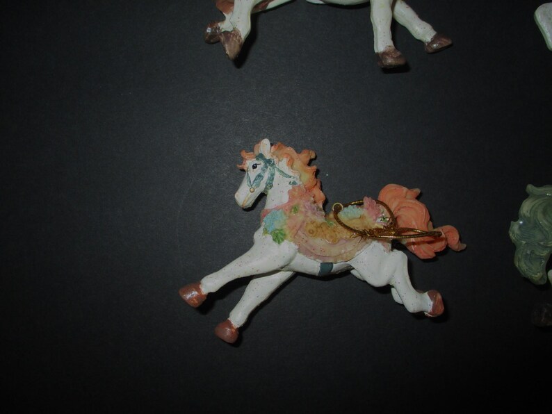 Glittered Resin Horse Ornament, Set of 4, Collectible - Etsy