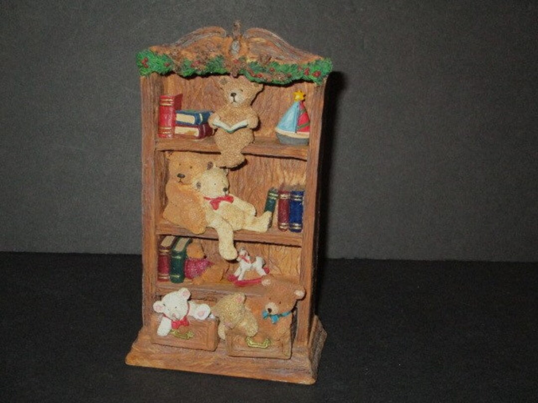 Russ Bears From the Past Teddy Bears in Bookshelf Resin - Etsy