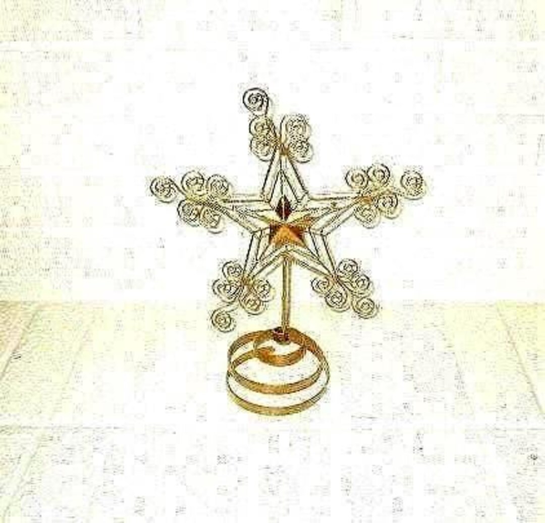 Gold Tone Metal Tree Topper Star With Swirl Pattern, 12 Tall, Christmas ...