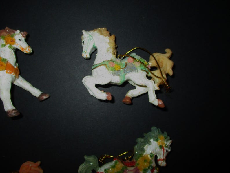 Glittered Resin Horse Ornament, Set of 4, Collectible - Etsy