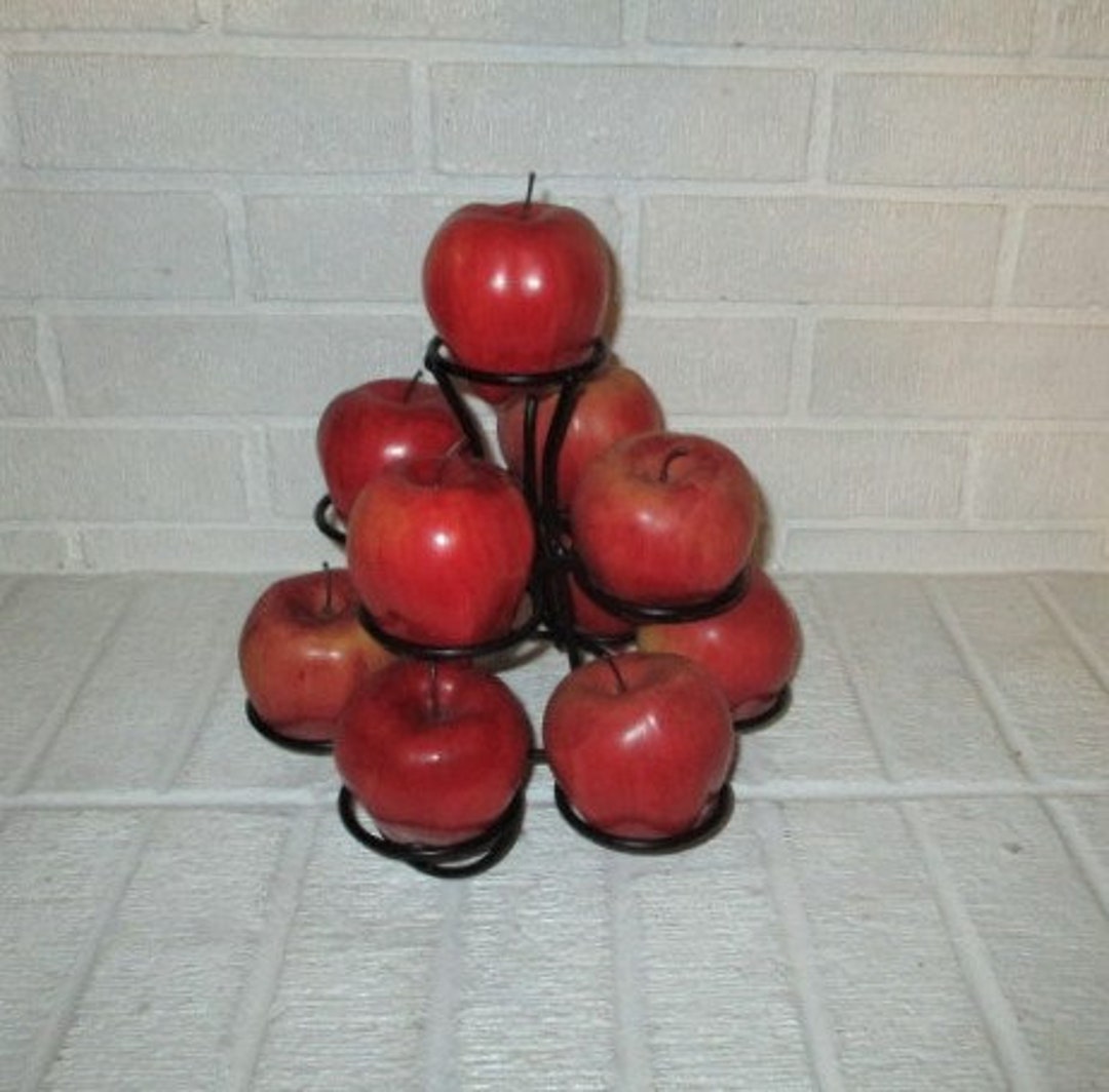 Vintage Wrought Iron Apple Tree Display With 11 Faux Plastic - Etsy