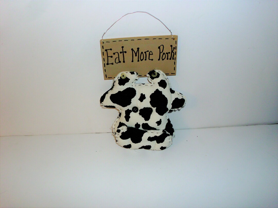 Handmade Cow Sign Eat More Pork Sign Country Cow Sign Cloth - Etsy