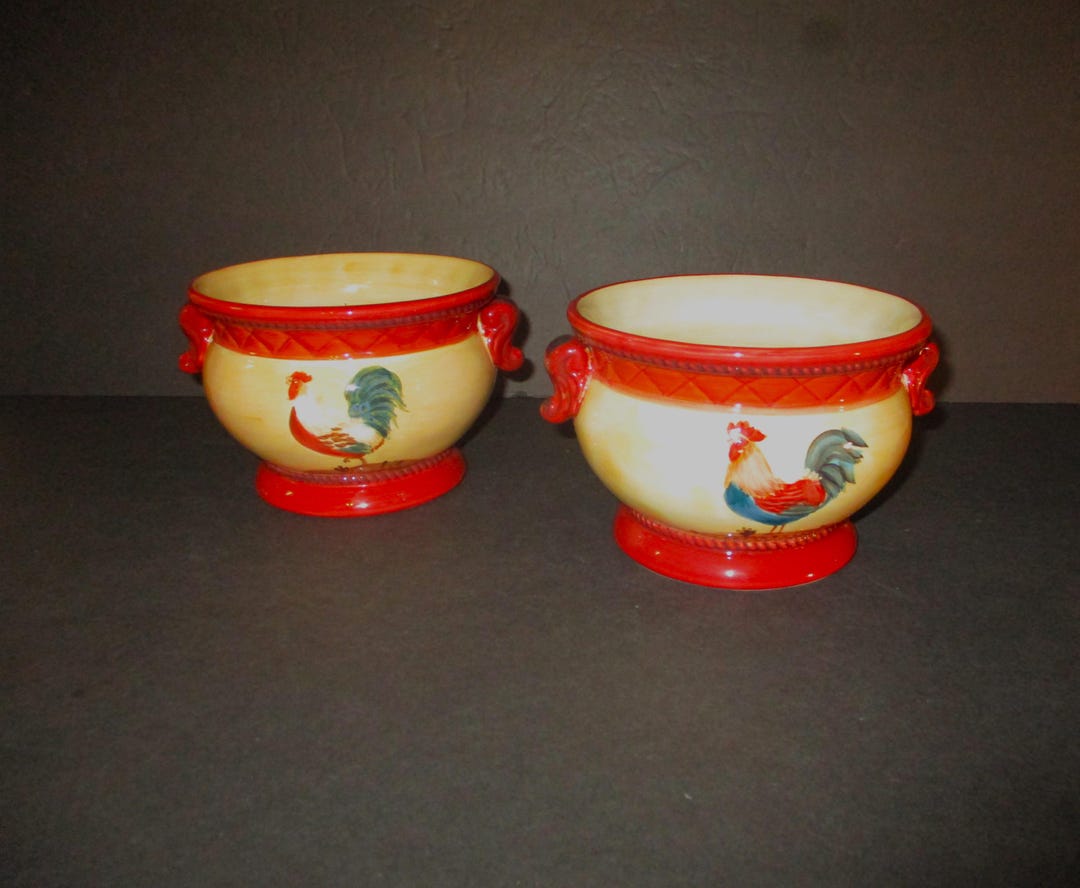 Certified International Tuscan Rooster Ice Cream Dish, 4
